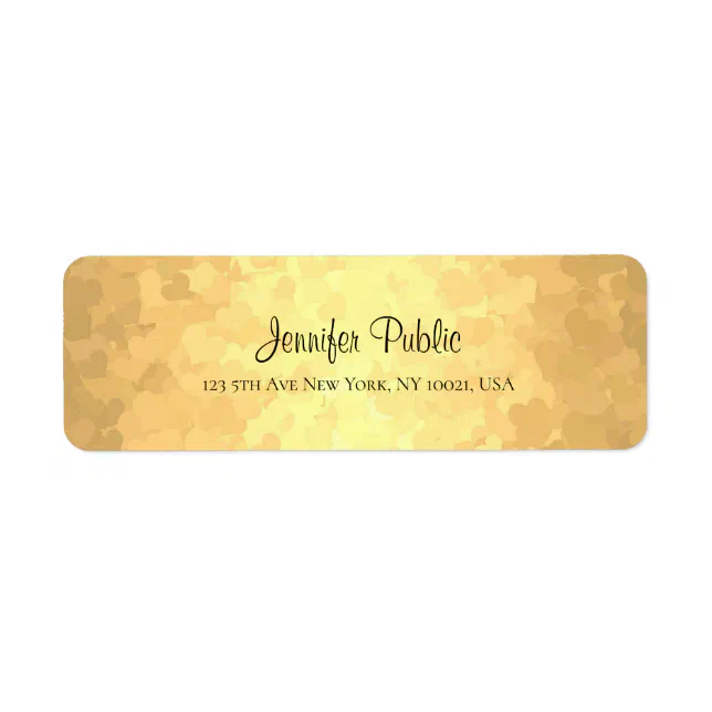 Modern Elegant Glamour Gold Hand Script Text Label | Zazzle