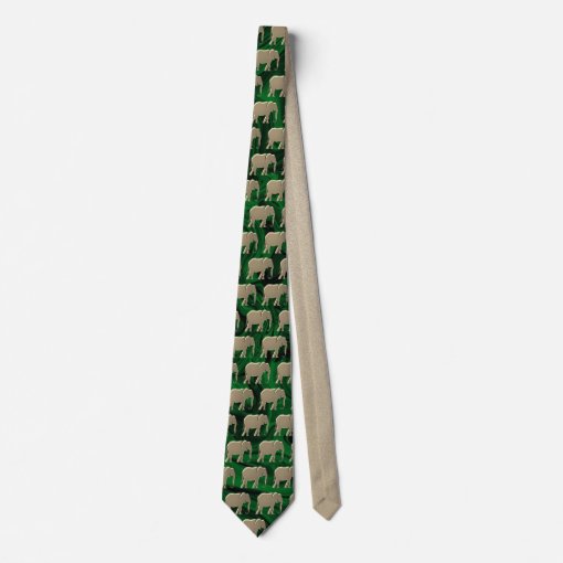 Modern Elegant Gold Elephant Pattern Emerald Green Neck Tie | Zazzle