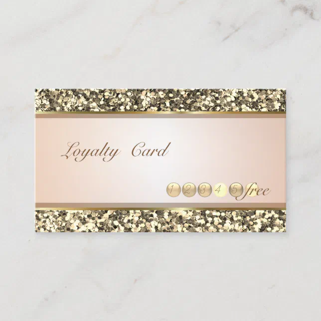 Modern Elegant,Gold Glitter Striped Loyalty Card | Zazzle