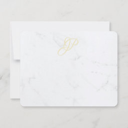 Modern Elegant Gold Handwritten Script Text Marble Note Card | Zazzle