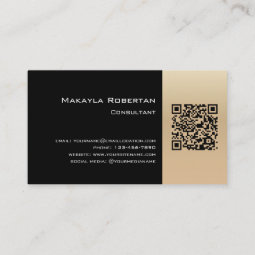 Modern Elegant Gold Monogram QR Code Business Card | Zazzle
