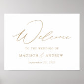 Modern Elegant Gold Script Wedding Welcome Poster | Zazzle