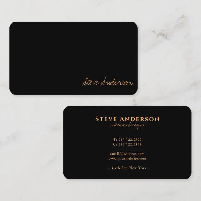 Modern Elegant Gold Signature Business Card | Zazzle