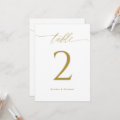 Modern Elegant Gold Wedding Double Table Numbers | Zazzle