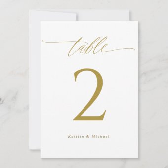 Modern Elegant Gold Wedding Double Table Numbers | Zazzle