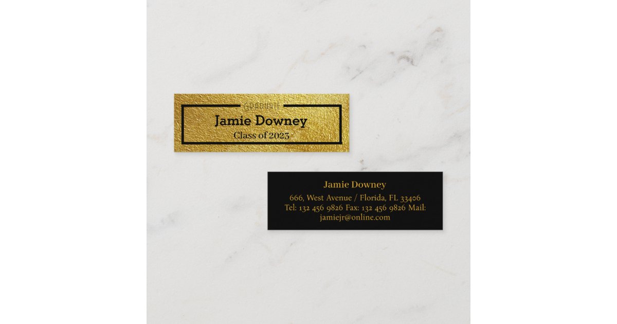 Modern & Elegant Graduate Gold Name Card | Zazzle