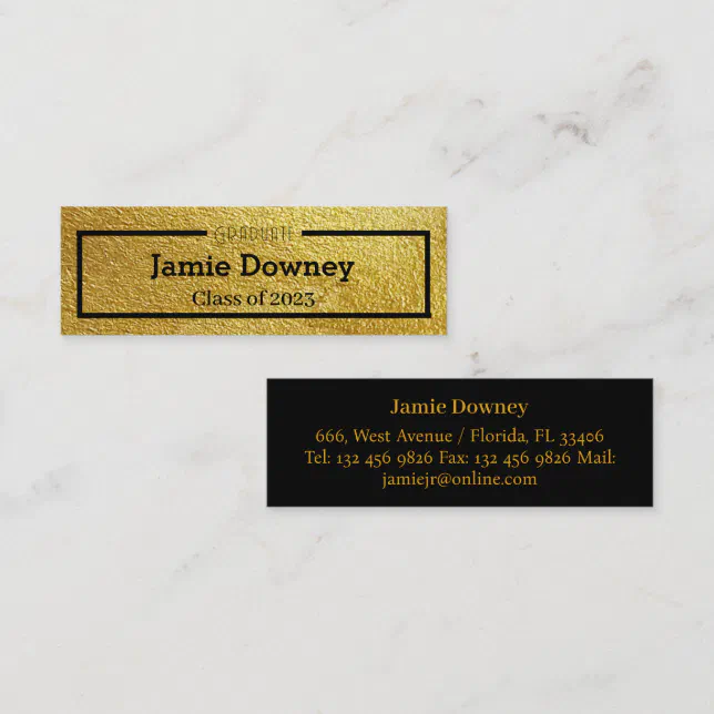 Modern & Elegant Graduate Gold Name Card | Zazzle