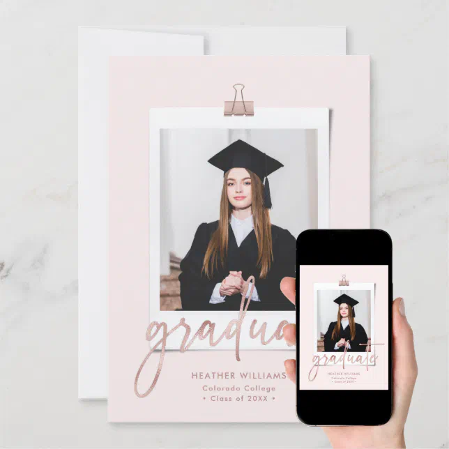 Modern Elegant Graduation Announcement | Zazzle