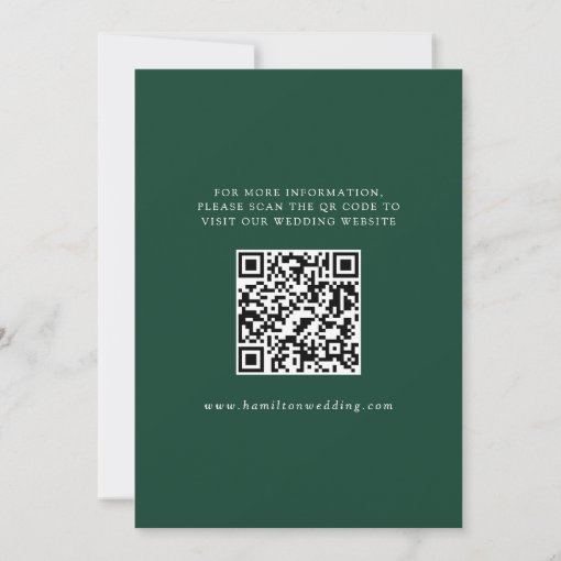 Modern Elegant Green QR Code Save The Date | Zazzle