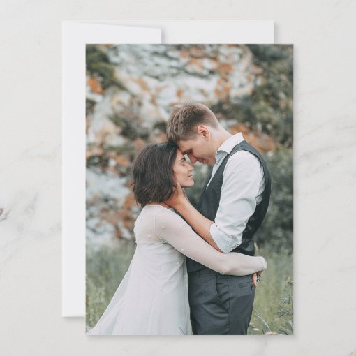 Modern Elegant Greenery Photo Overlay Wedding Invitation | Zazzle