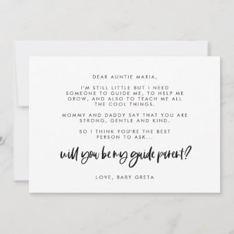 Modern elegant Guide parent proposal text card | Zazzle