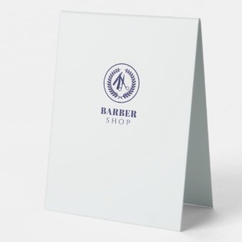 Modern elegant hair salon barber service menu table tent sign | Zazzle
