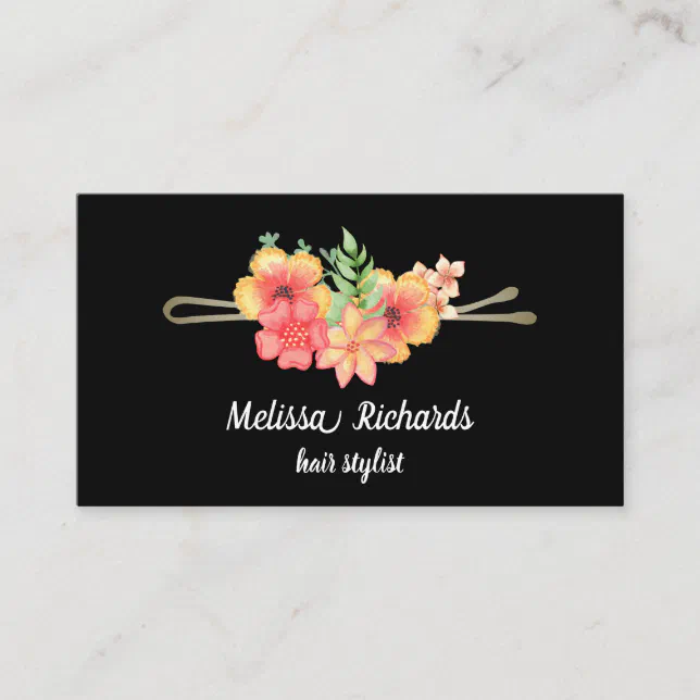 Modern Elegant Hair Stylist Professional Logo Busi Business Card | Zazzle