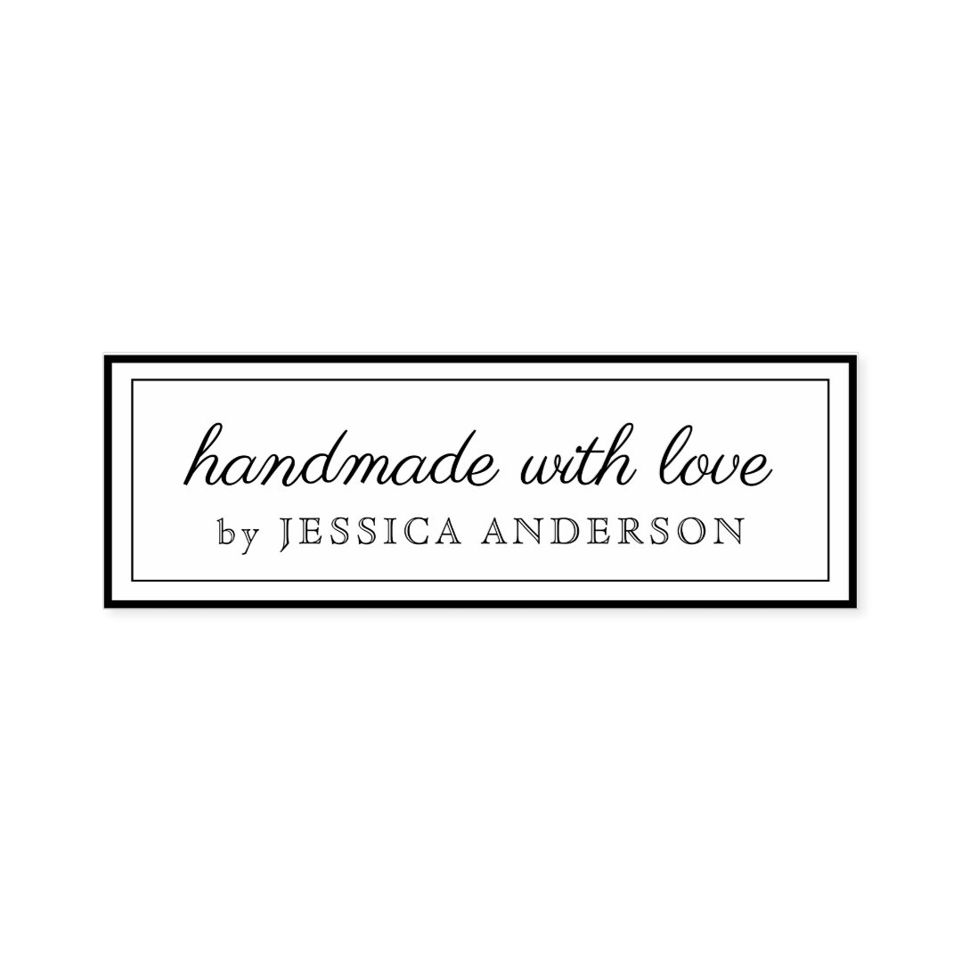 Modern Elegant Handmade with Love Product Logo Self-inking Stamp | Zazzle