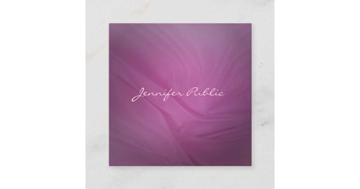 Modern Elegant Handwriting Name Purple Template Square Business Card ...