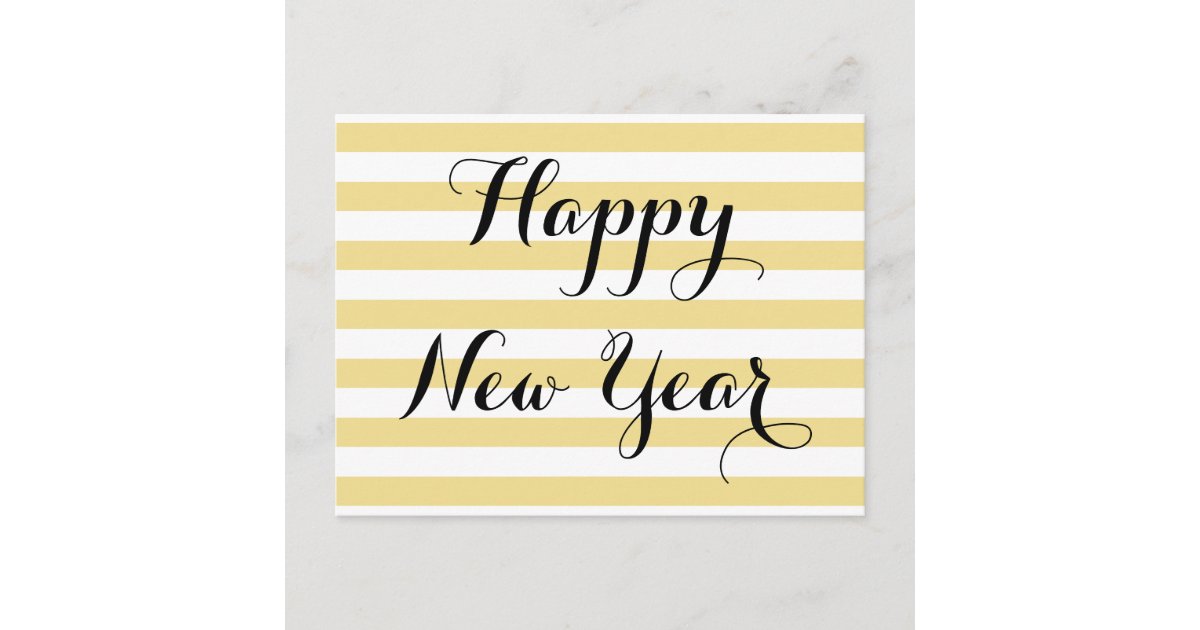 Modern Elegant Happy New Year Faux Gold Custom DIY Holiday Postcard ...