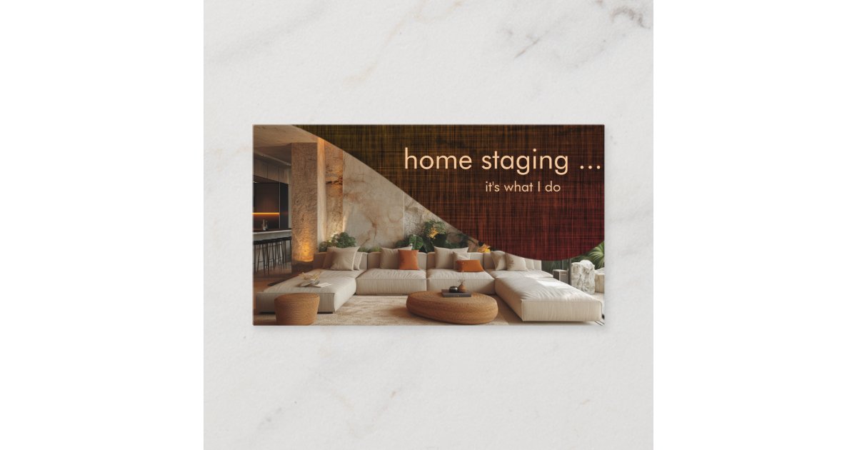 Modern Elegant Home Staging Business Card | Zazzle