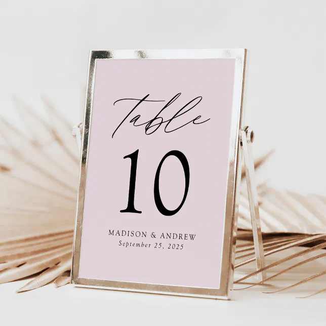 Modern Elegant Lavender Wedding Table Number | Zazzle