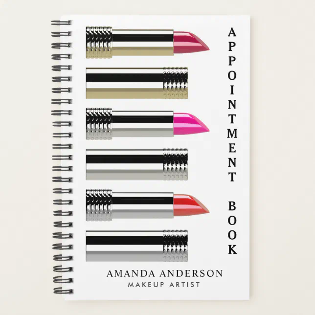Modern Elegant Lipstick Makeup Artist Planner | Zazzle