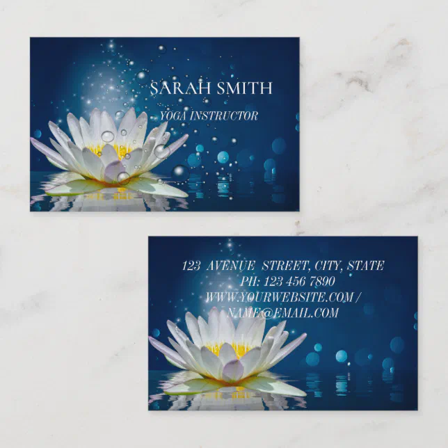 Modern Elegant lotus flower Business Card | Zazzle