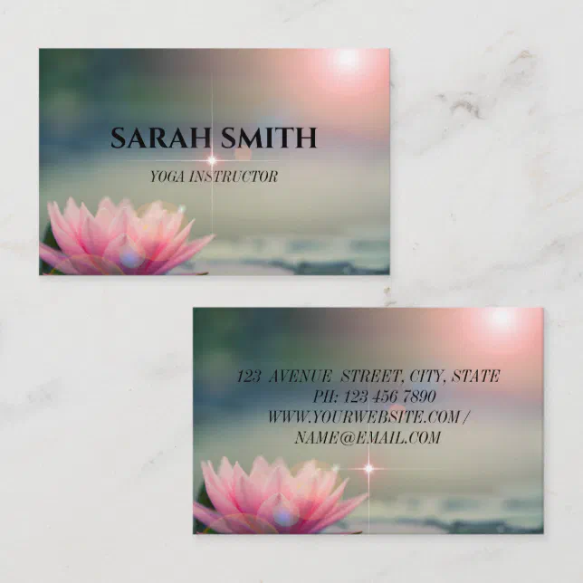 Modern Elegant lotus flower Business Card | Zazzle