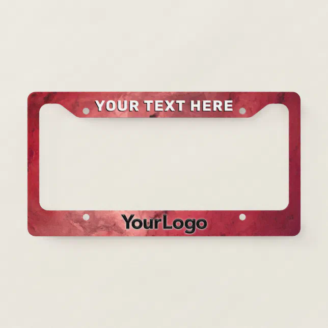 Modern Elegant Marble Bold Slogan Logo Auto License Plate Frame | Zazzle