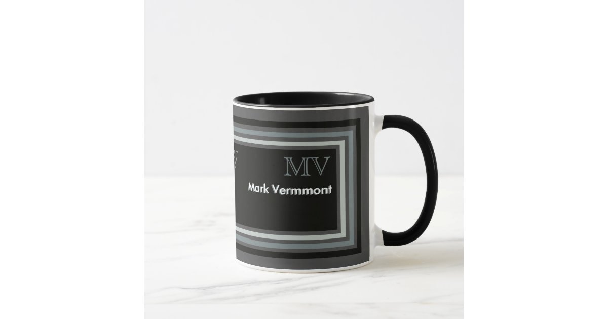 modern / elegant masculine personalized mug | Zazzle