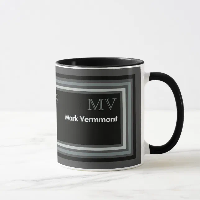 modern / elegant masculine personalized mug | Zazzle