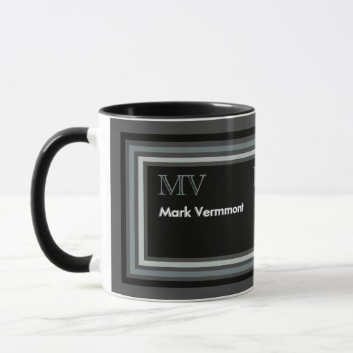 modern / elegant masculine personalized mug | Zazzle