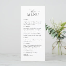 Modern Elegant Menu and Drinks Card | Zazzle