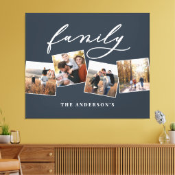 Modern elegant minimal photo collage personalized canvas print | Zazzle