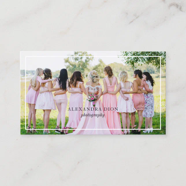 Modern elegant minimal & simple photography business card | Zazzle