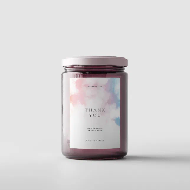 Modern Elegant Minimalist Blush Pink Blue Food Label | Zazzle