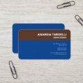 Modern Elegant Minimalist Brown Deep Blue Business Card | Zazzle