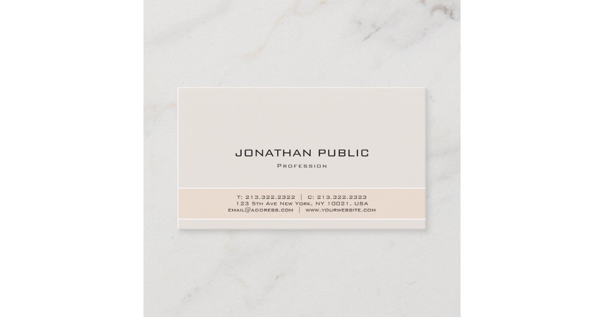 Modern Elegant Minimalist Design Harmony Colors Business Card | Zazzle