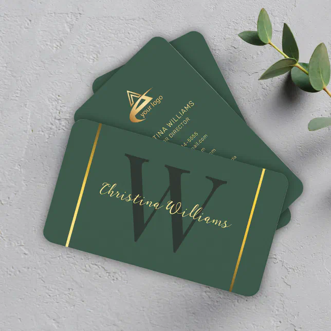 Modern Elegant Minimalist Monogram Marketing Business Card | Zazzle