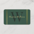 Modern Elegant Minimalist Monogram Marketing Business Card | Zazzle