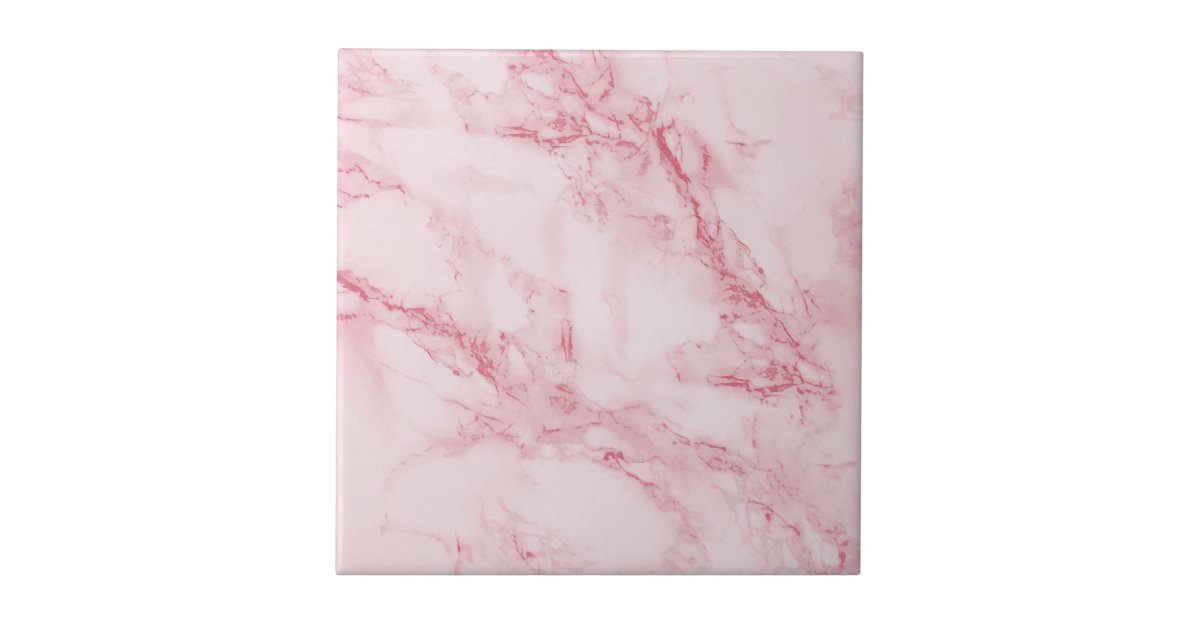 Modern Elegant Minimalist Pink Marble Texture Ceramic Tile | Zazzle