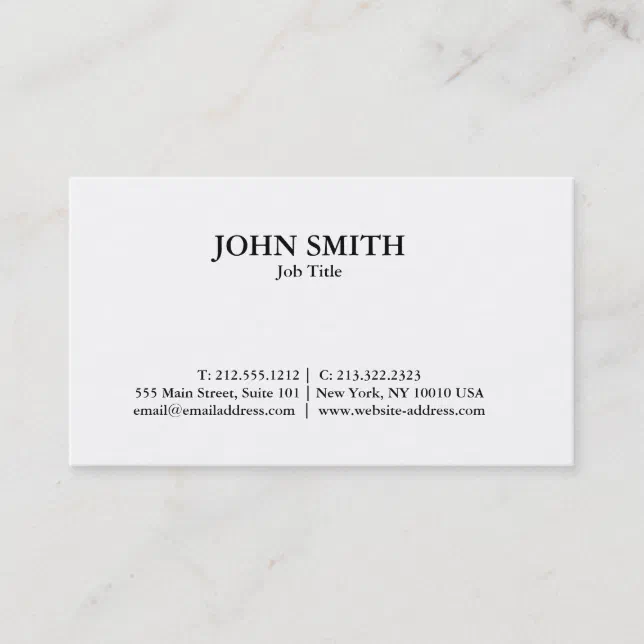 Modern Elegant Minimalist Professional Plain Business Card | Zazzle