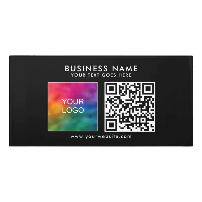 Modern Elegant Minimalist QR Code Business Logo Door Sign | Zazzle