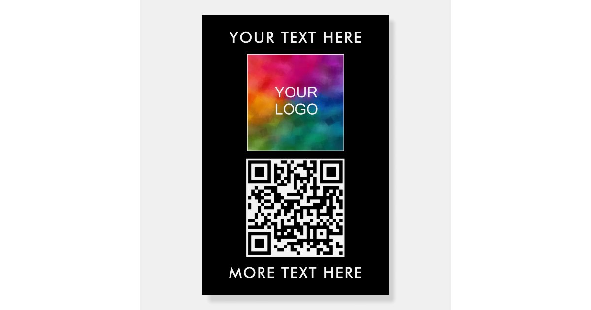 Modern Elegant Minimalist QR Code Logo Template Foam Board | Zazzle