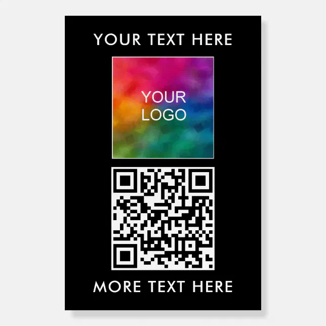 Modern Elegant Minimalist QR Code Logo Template Foam Board | Zazzle
