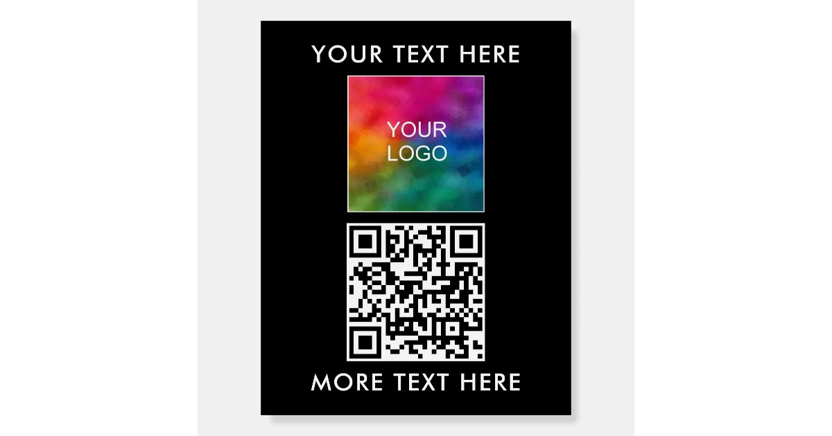 Modern Elegant Minimalist QR Code Logo Template Foam Board | Zazzle