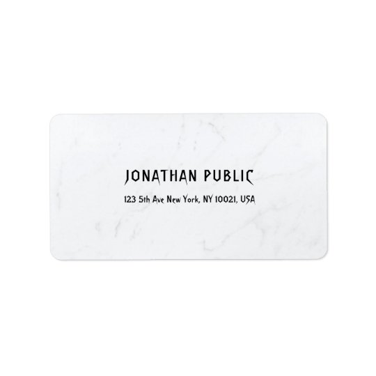 Modern Elegant Minimalist White Marble Template Label | Zazzle.com