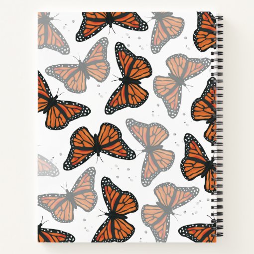 Modern Elegant Monarch Butterfly Monogrammed Notebook | Zazzle