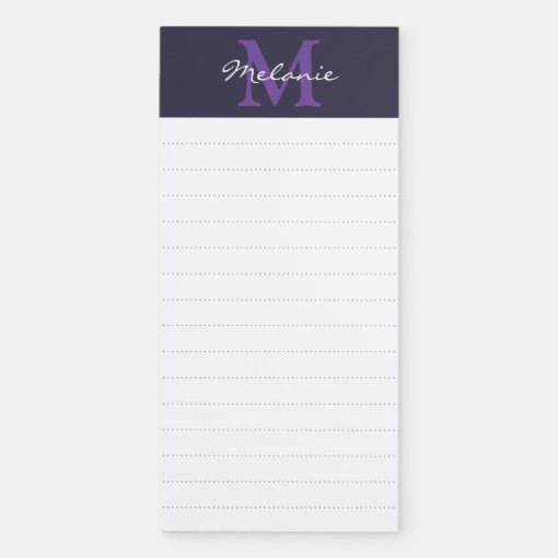 Modern Elegant Monogram Indigo Blue and Purple Magnetic Notepad | Zazzle Modern Elegant Monogram Indigo Blue and Purple Magnetic Notepad | Zazzle