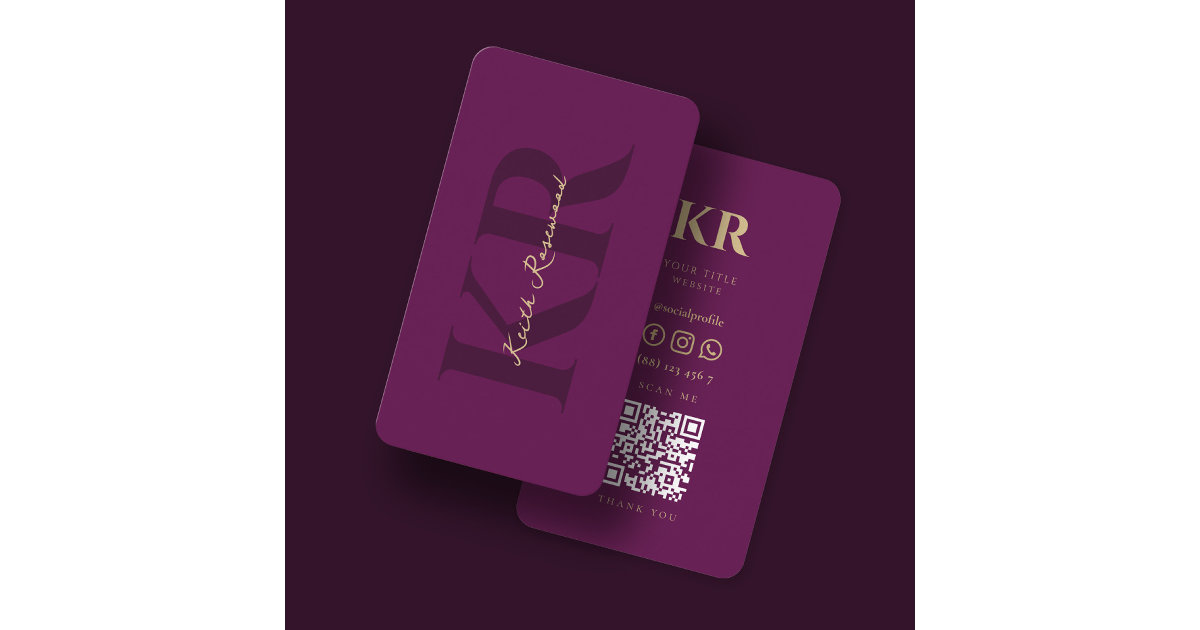 Modern Elegant Monogram Luxury Purple Professional Business Card | Zazzle Modern Elegant Monogram Luxury Purple Professional Business Card | Zazzle