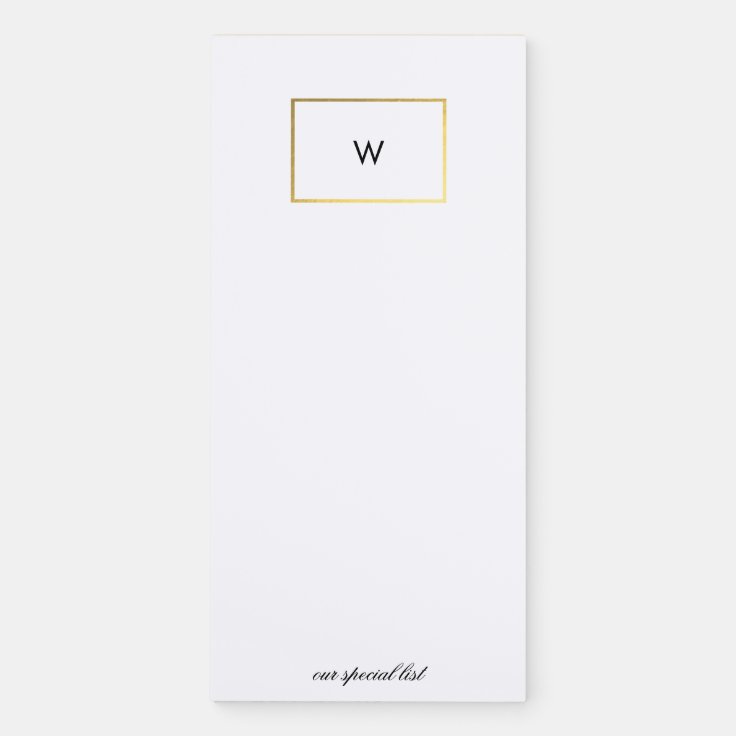 modern elegant monogram square foils magnetic notepad | Zazzle modern elegant monogram square foils magnetic notepad | Zazzle