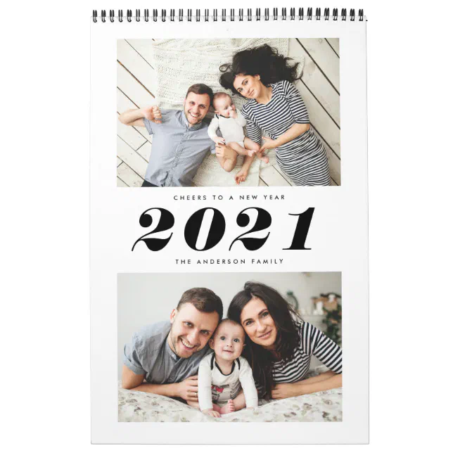 Modern Elegant Multi Photo Calendar | Zazzle
