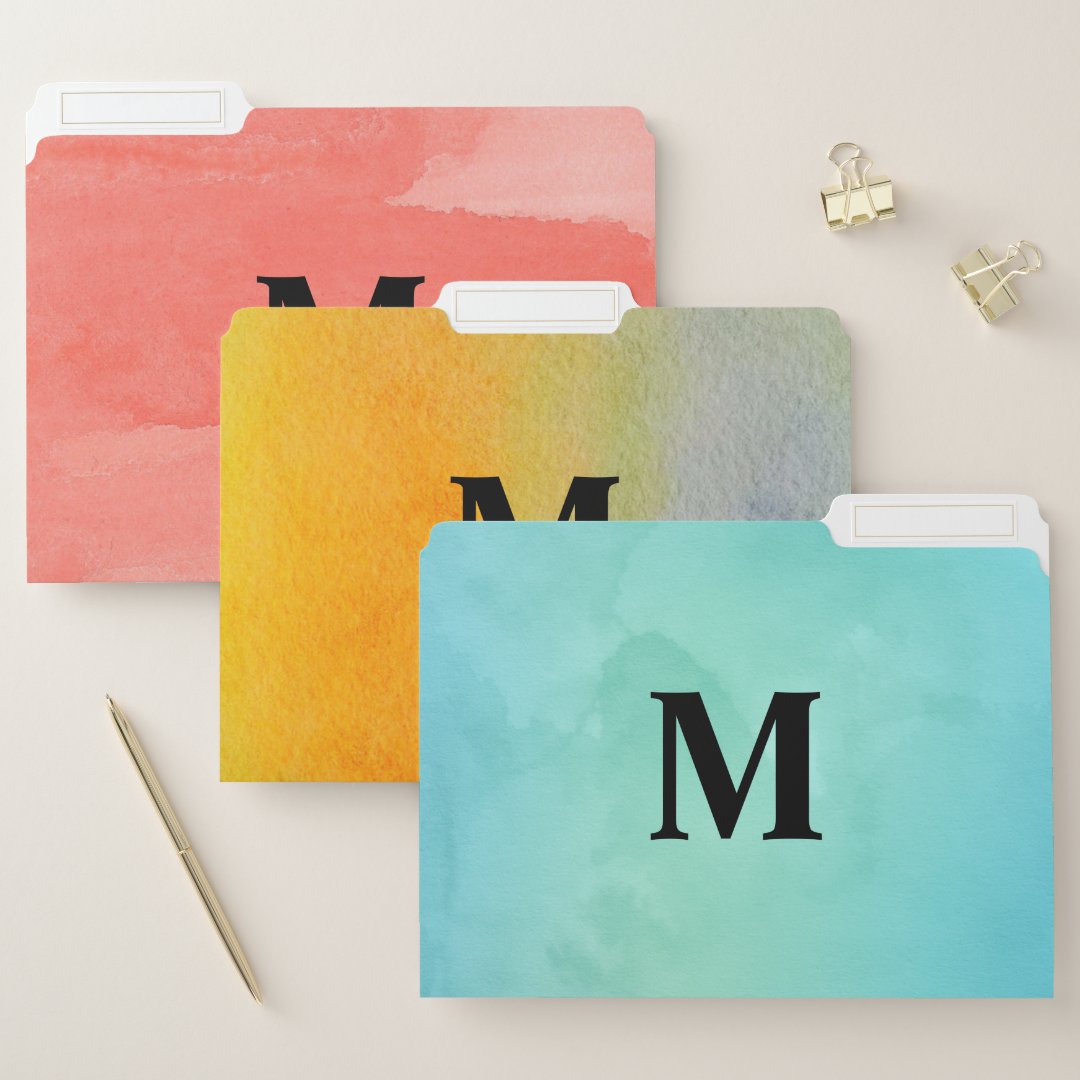 Modern Elegant Nature Watercolor File Folder | Zazzle